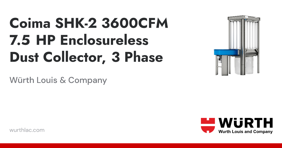 Coima SHK-2 3600CFM 7.5 HP Enclosureless Dust Collector, 3 Phase ...