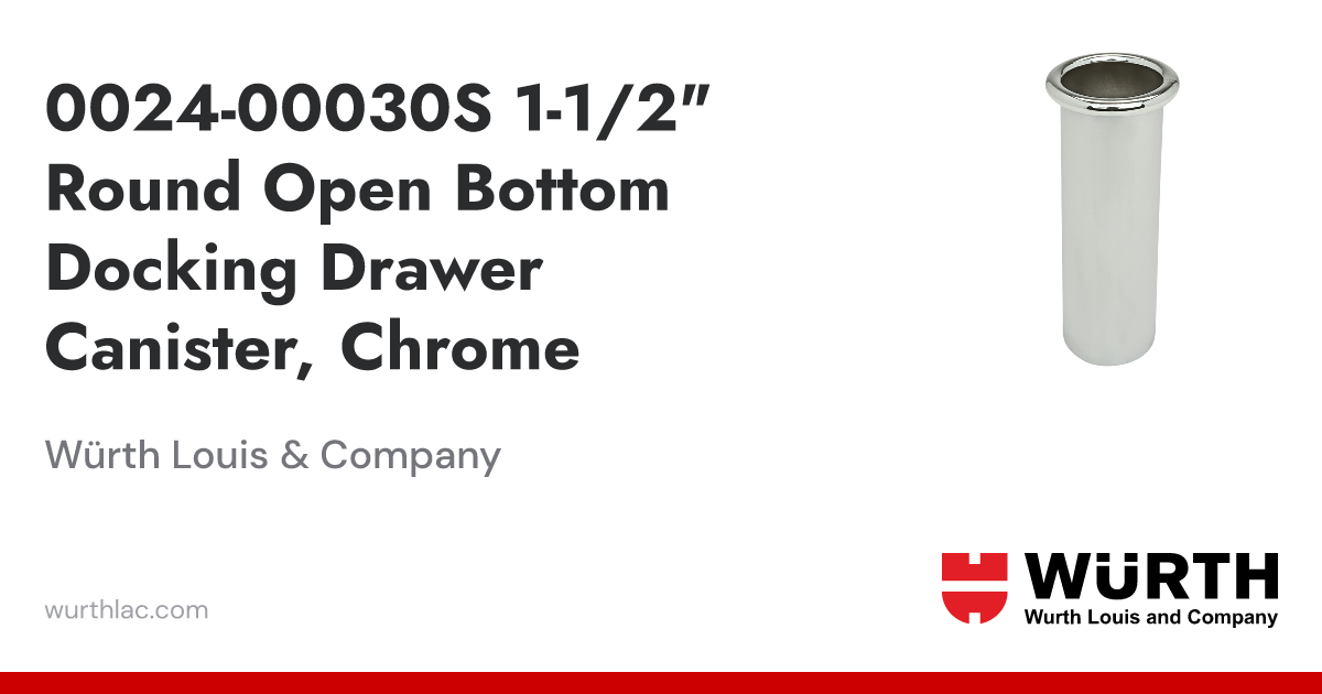0024-00030S 1-1/2" Round Open Bottom Docking Drawer Canister, Chrome ...
