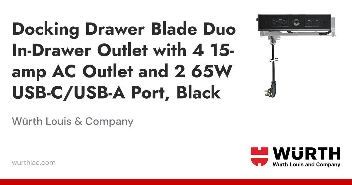 Docking Drawer Blade Duo In-Drawer Outlet with 4 15-amp AC Outlet and 2 ...