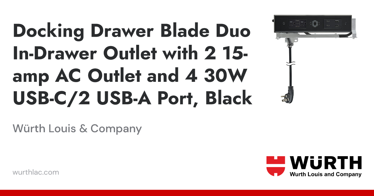 Docking Drawer Blade Duo In-Drawer Outlet with 2 15-amp AC Outlet and 4 ...