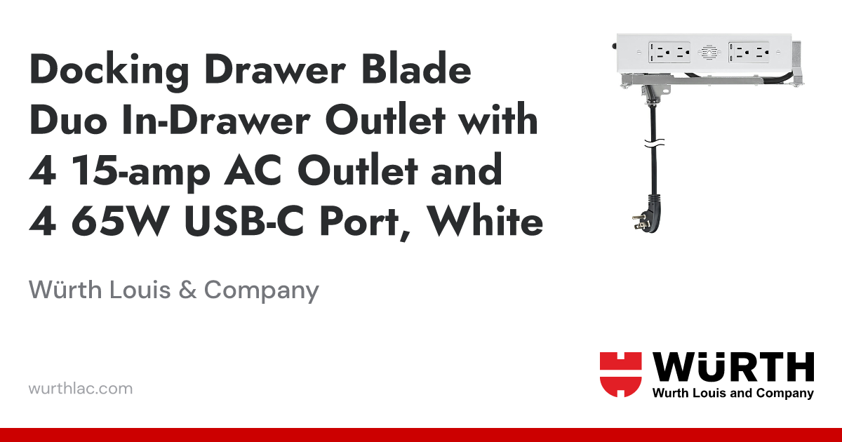 Docking Drawer Blade Duo In-Drawer Outlet with 4 15-amp AC Outlet and 4 ...