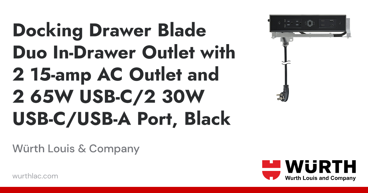 Docking Drawer Blade Duo In-Drawer Outlet with 2 15-amp AC Outlet and 2 ...