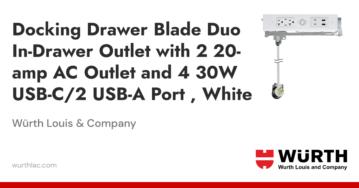 Docking Drawer Blade Duo In-Drawer Outlet with 2 20-amp AC Outlet and 4 ...