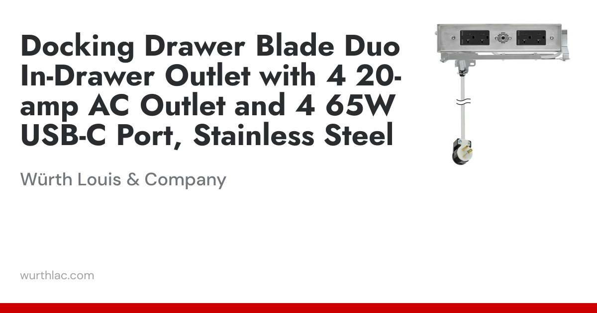 Docking Drawer Blade Duo In-Drawer Outlet with 4 20-amp AC Outlet and 4 ...