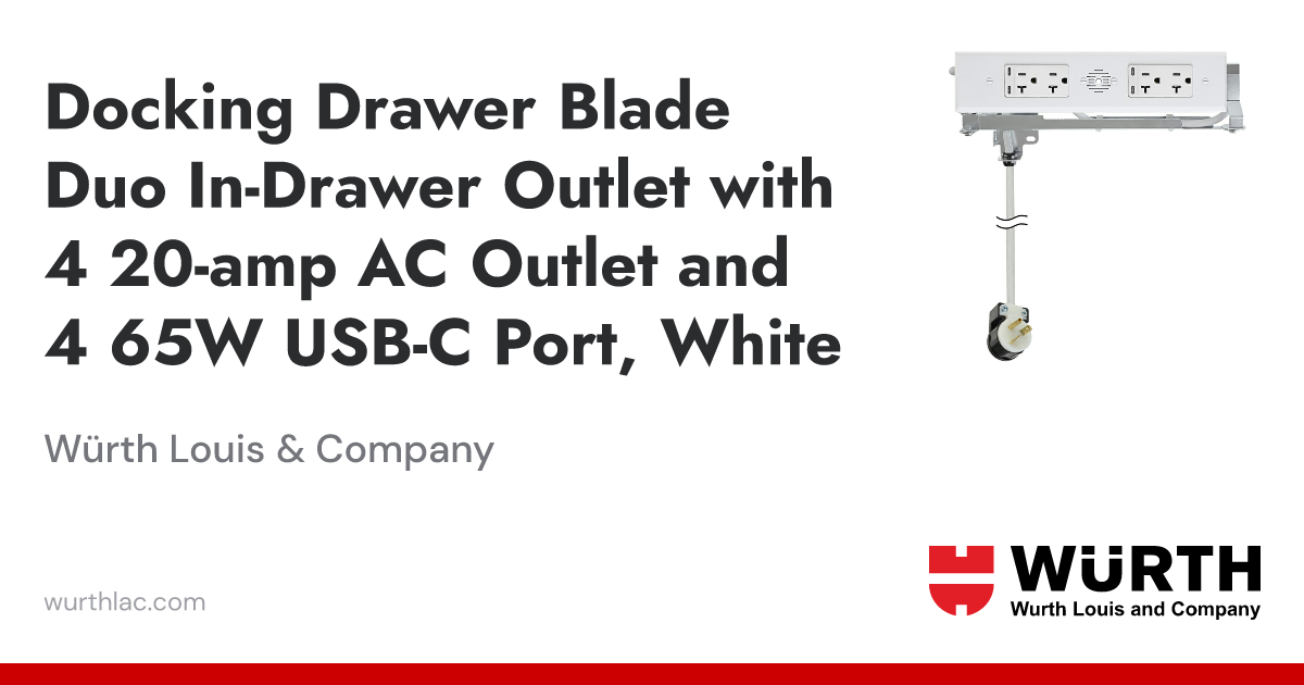 Docking Drawer Blade Duo In-Drawer Outlet with 4 20-amp AC Outlet and 4 ...