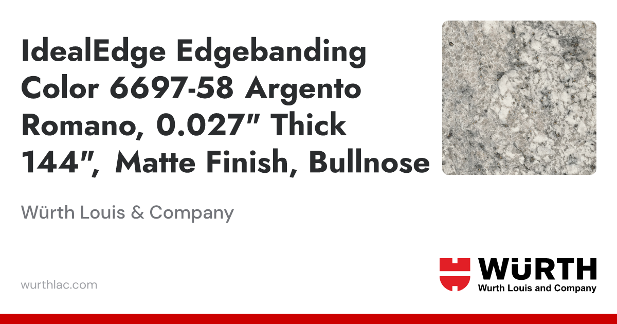 IdealEdge Edgebanding Color 6697-58 Argento Romano, 0.027" Thick 144 ...
