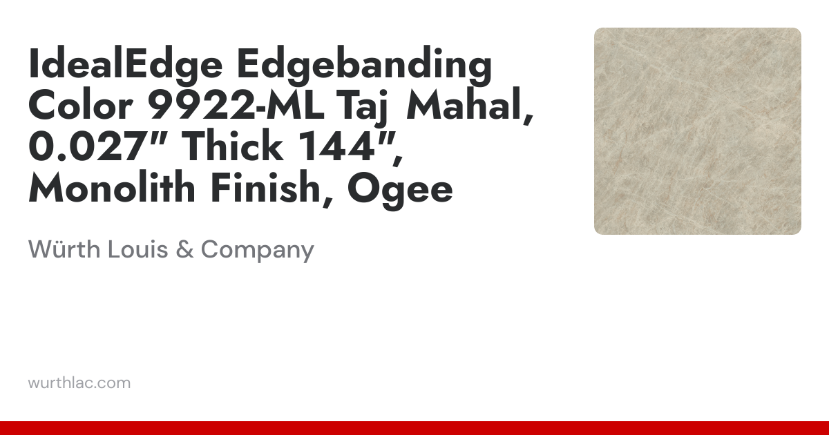 IdealEdge Edgebanding Color 9922-ML Taj Mahal, 0.027" Thick 144 ...