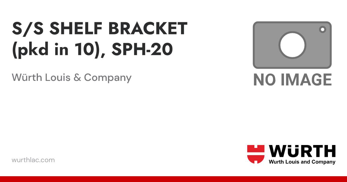 S/S SHELF BRACKET (pkd in 10), SPH-20 | Würth Louis & Company
