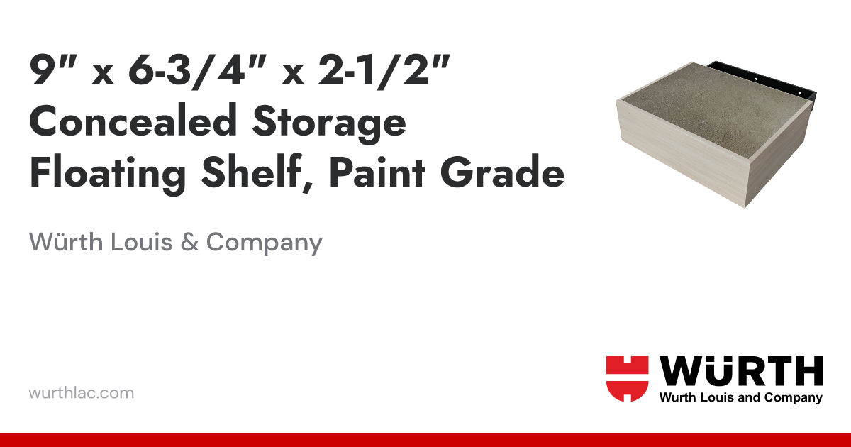 9" x 6-3/4" x 2-1/2" Concealed Storage Floating Shelf, Paint Grade ...