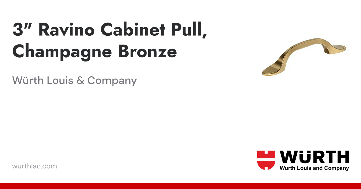 3" Ravino Cabinet Pull, Champagne Bronze | Würth Louis & Company