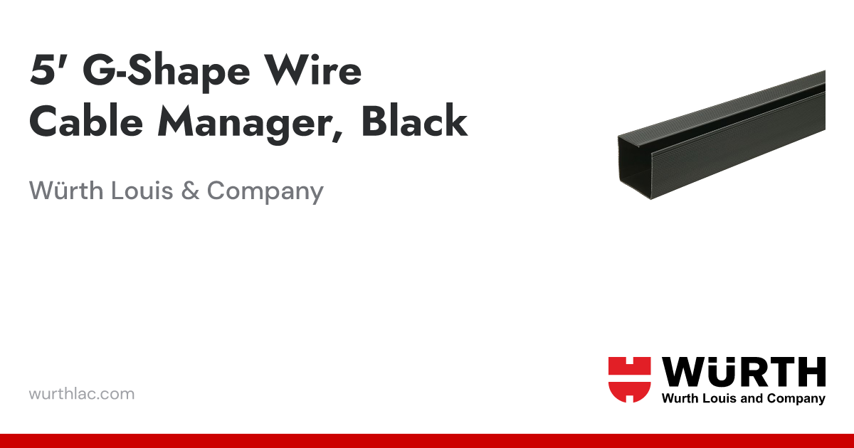 5' G-Shape Wire Cable Manager, Black | Würth Louis & Company