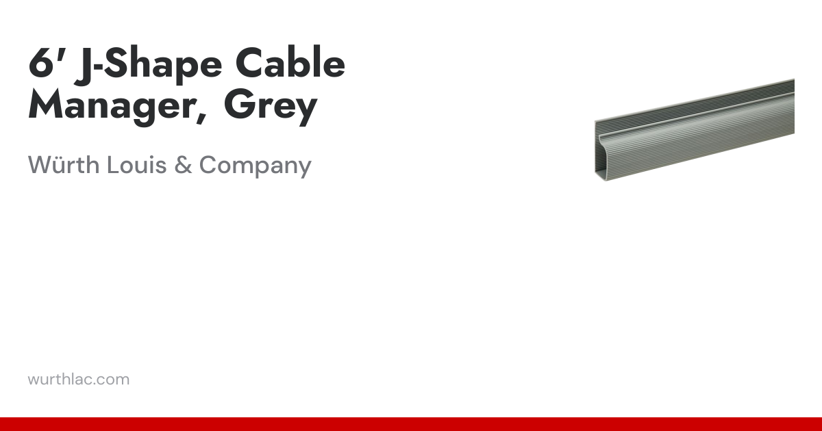 6' J-Shape Cable Manager, Grey | Würth Louis & Company