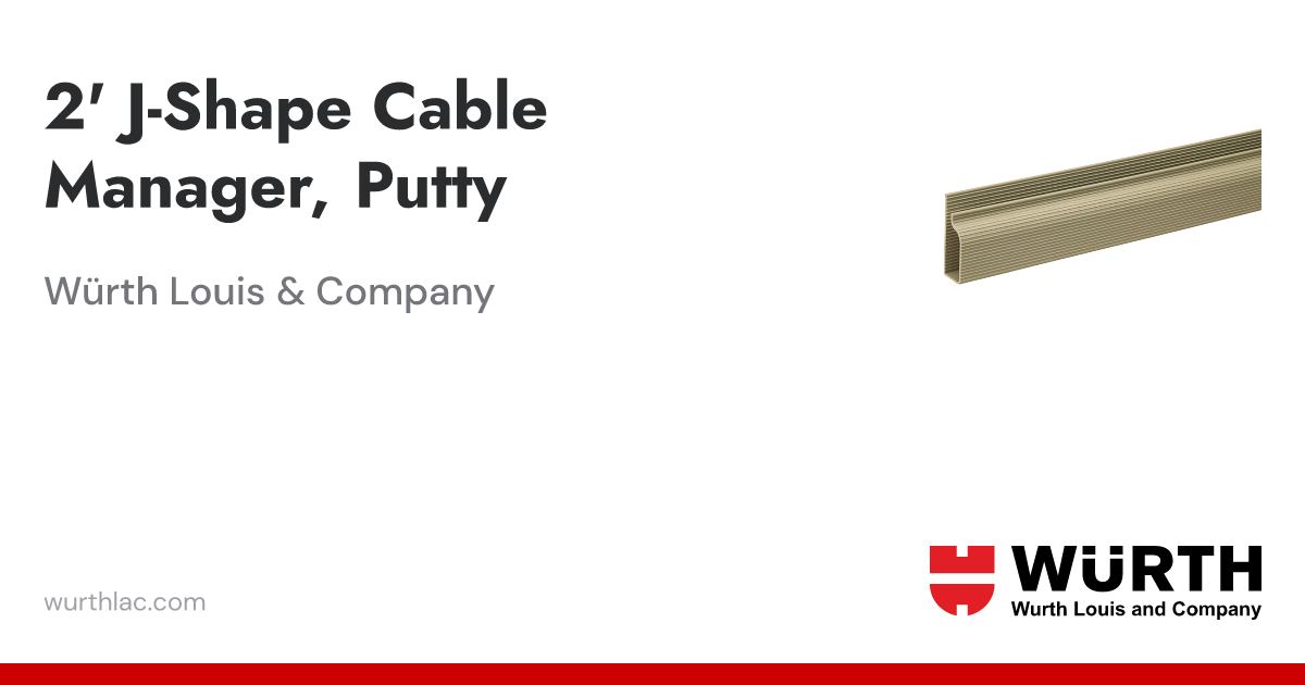 2' J-Shape Cable Manager, Putty | Würth Louis & Company