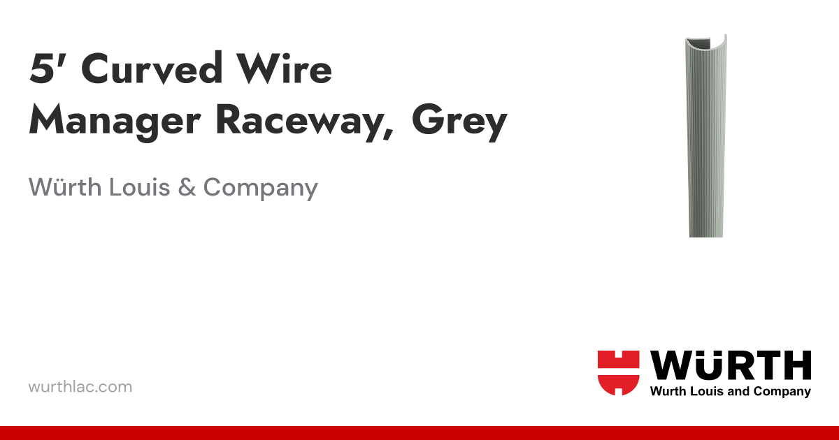 5' Curved Wire Manager Raceway, Grey | Würth Louis & Company