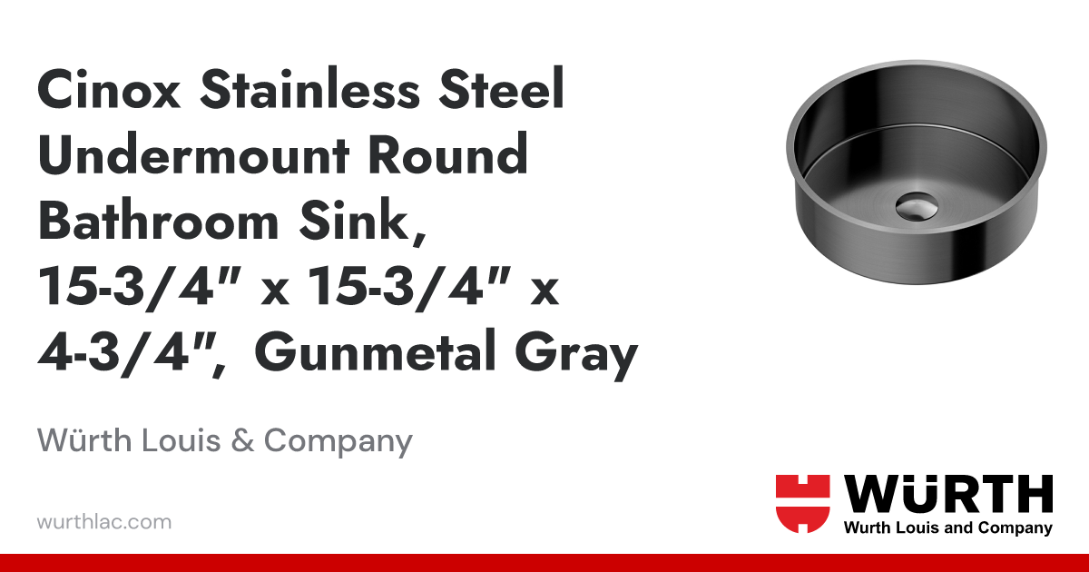 Cinox Stainless Steel Undermount Round Bathroom Sink, 15-3/4" x 15-3/4 ...