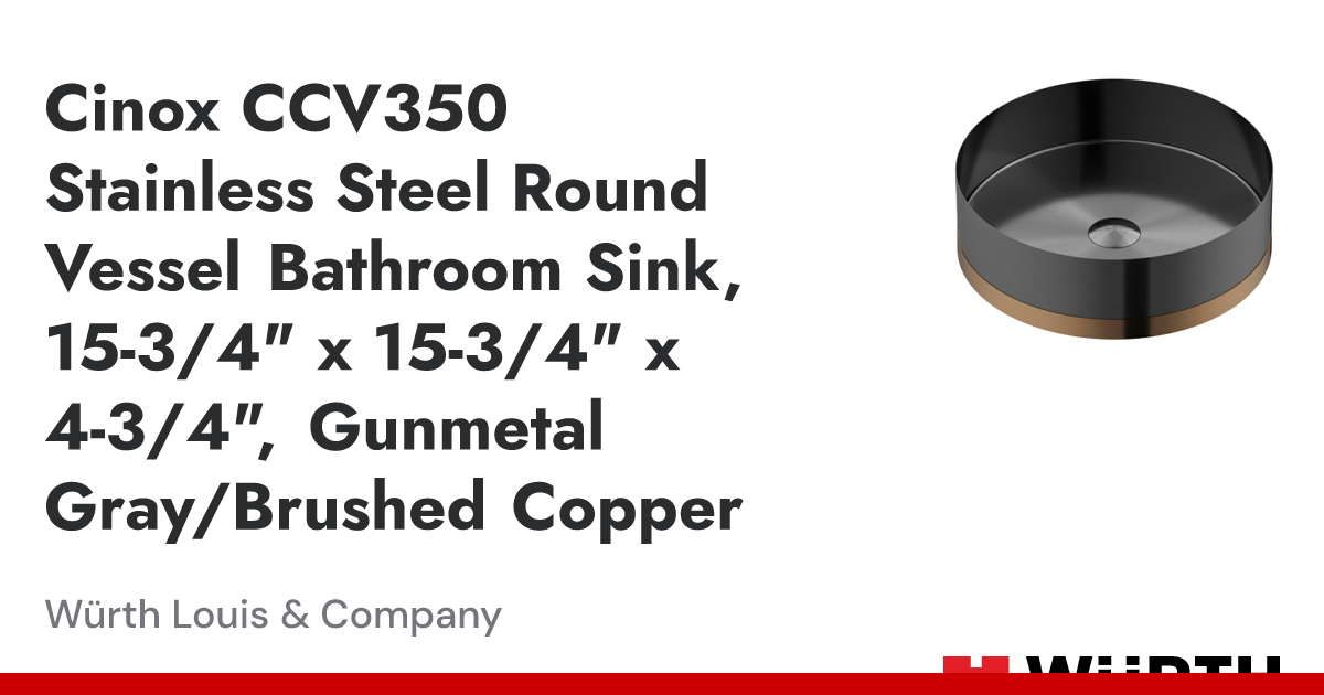 Cinox CCV350 Stainless Steel Round Vessel Bathroom Sink, 15-3/4" x 15-3 ...