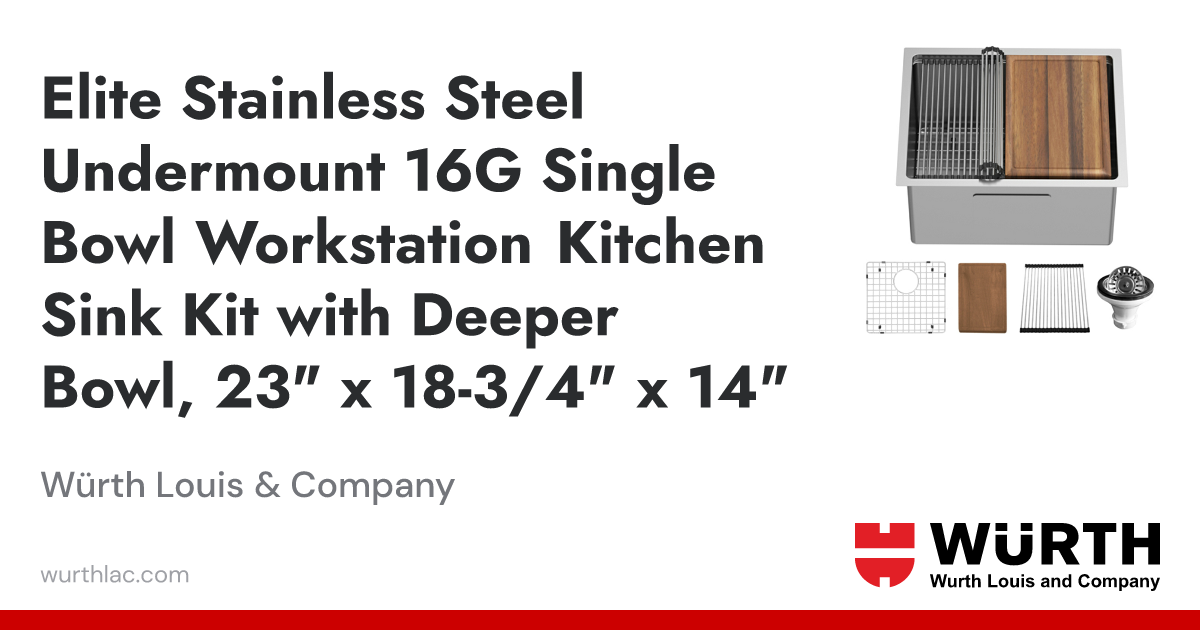 Elite Stainless Steel Undermount 16G Single Bowl Workstation Kitchen ...