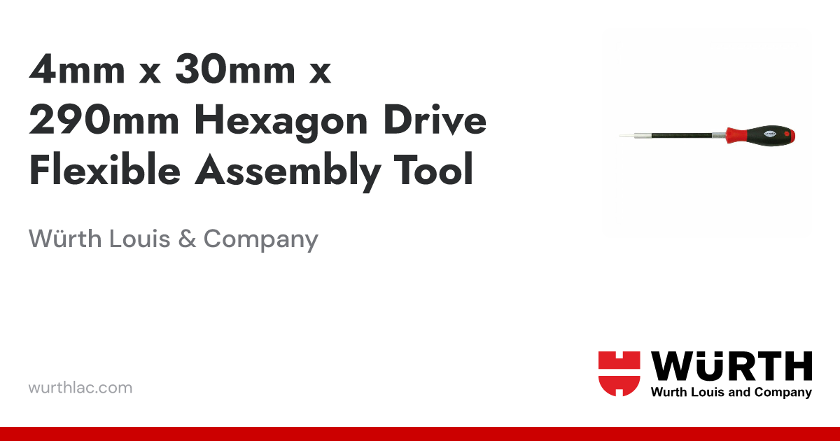 4mm x 30mm x 290mm Hexagon Drive Flexible Assembly Tool | Würth Louis ...