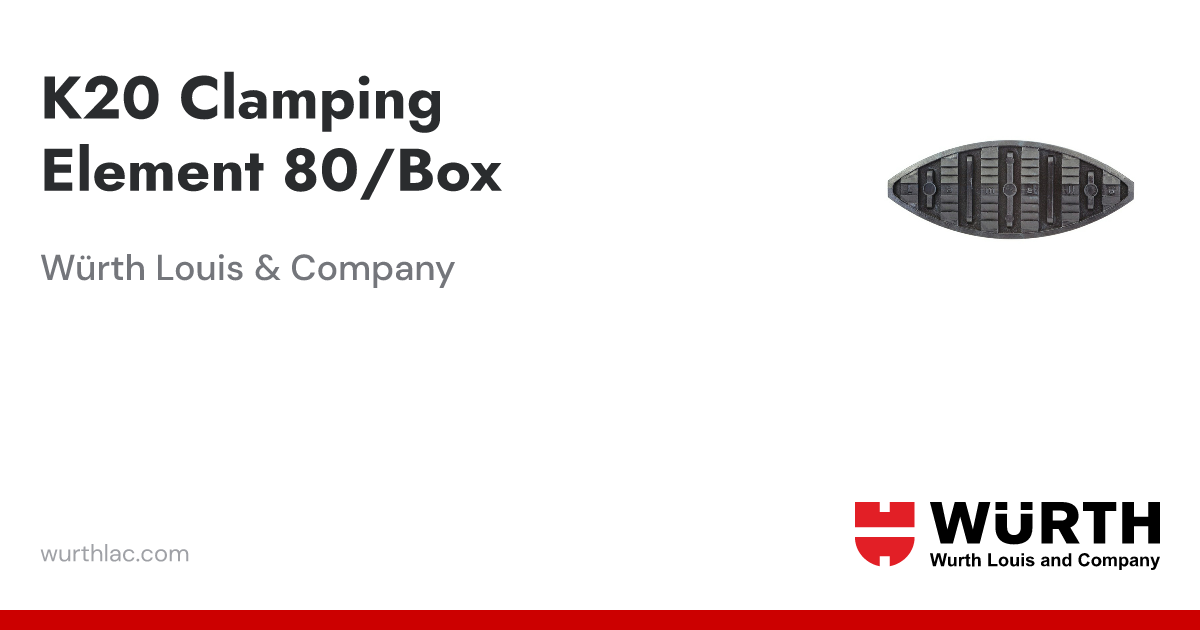 K20 Clamping Element 80/Box | Würth Louis & Company
