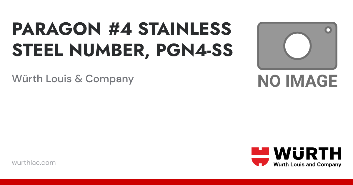 PARAGON #4 STAINLESS STEEL NUMBER, PGN4-SS | Würth Louis & Company