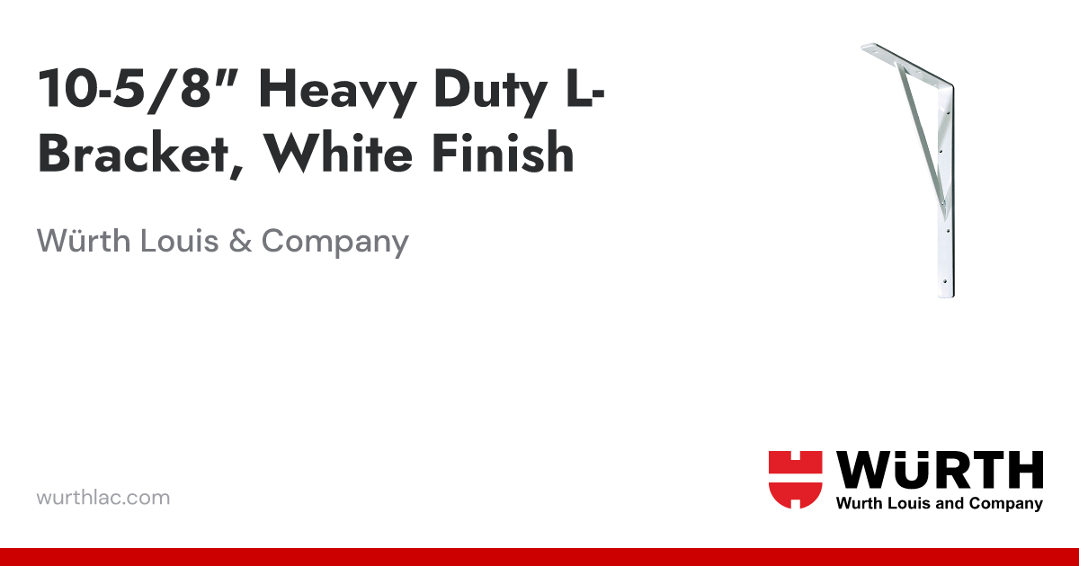 10-5/8" Heavy Duty L-Bracket, White Finish | Würth Louis & Company