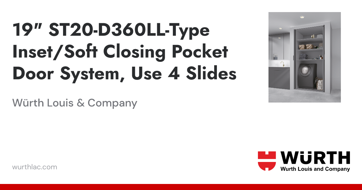 19" ST20-D360LL-Type Inset/Soft Closing Pocket Door System, Use 4 ...