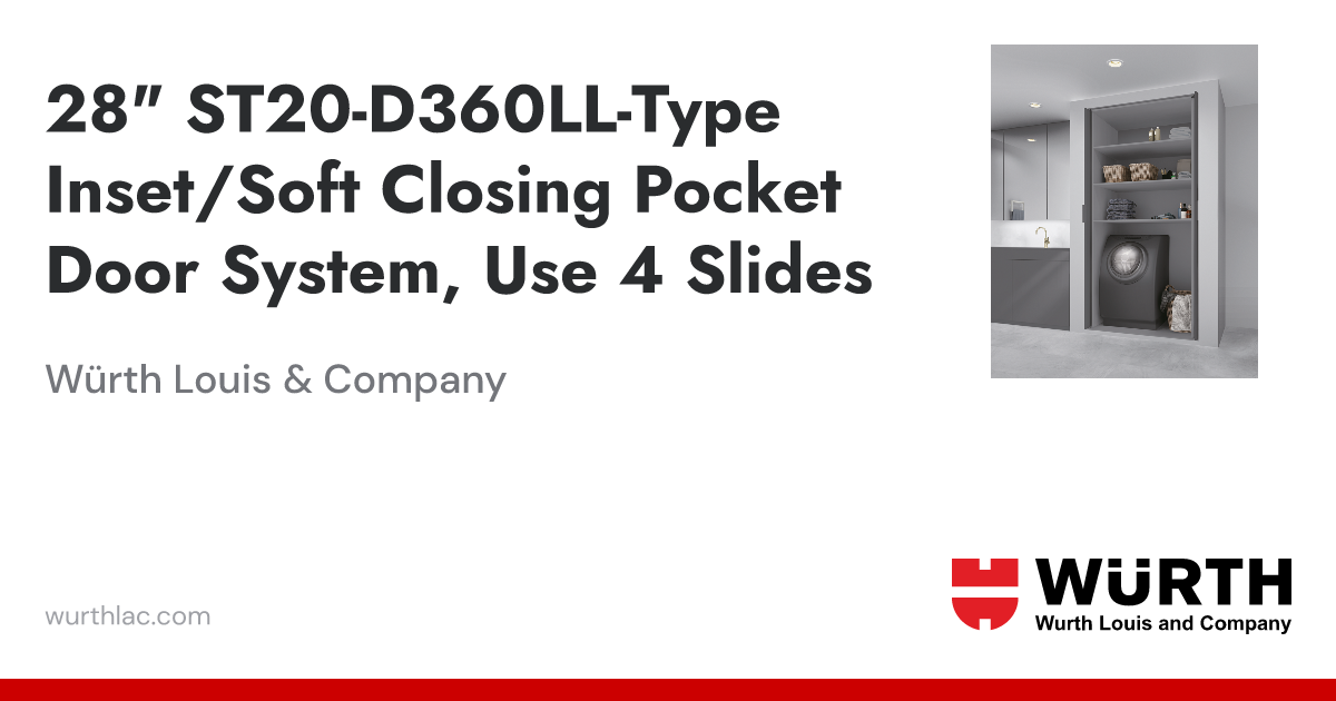 28" ST20-D360LL-Type Inset/Soft Closing Pocket Door System, Use 4 ...