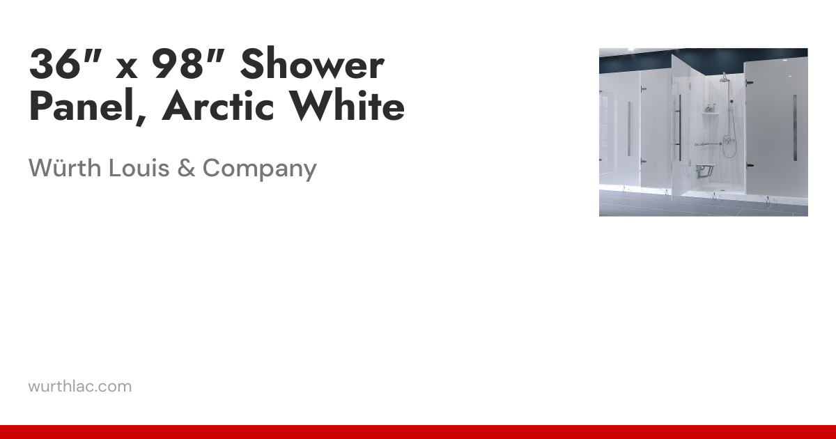 36" x 98" Shower Panel, Arctic White | Würth Louis & Company