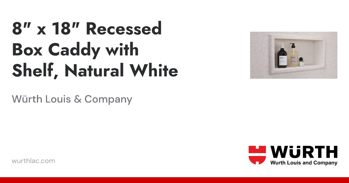 8" x 18" Recessed Box Caddy with Shelf, Natural White | Würth Louis ...