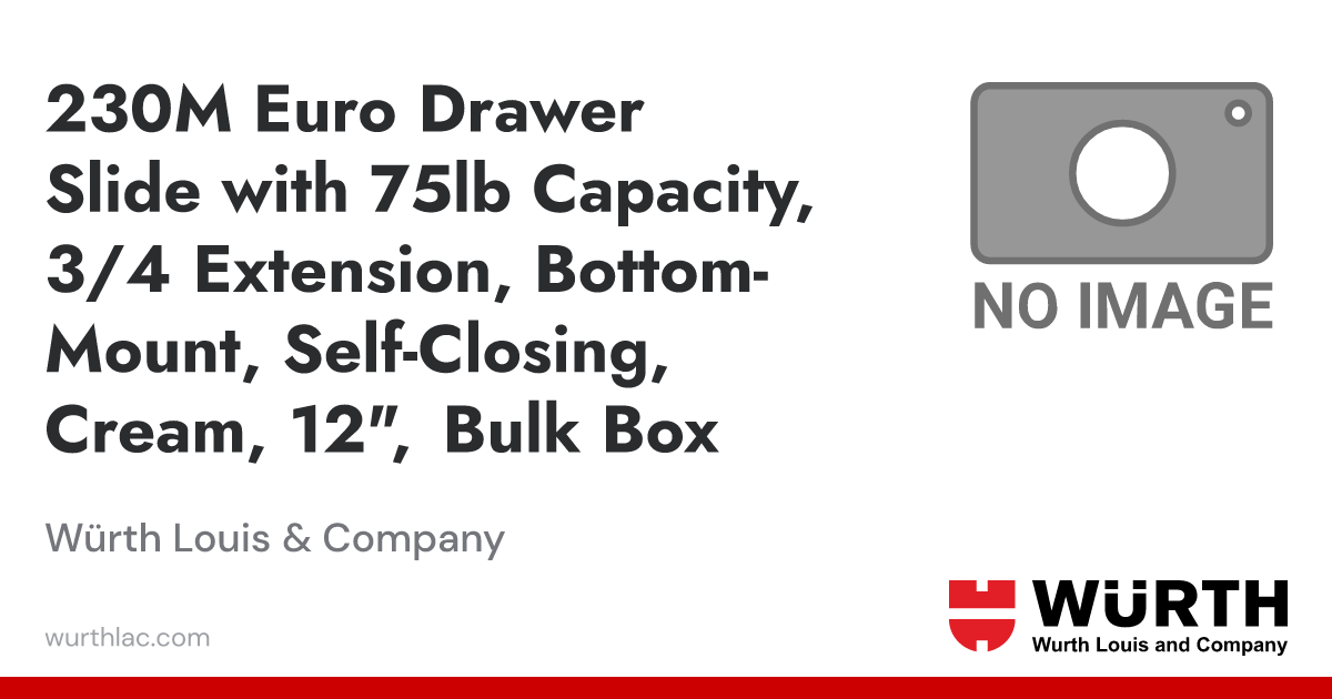 230M Euro Drawer Slide with 75lb Capacity, 3/4 Extension, Bottom-Mount ...