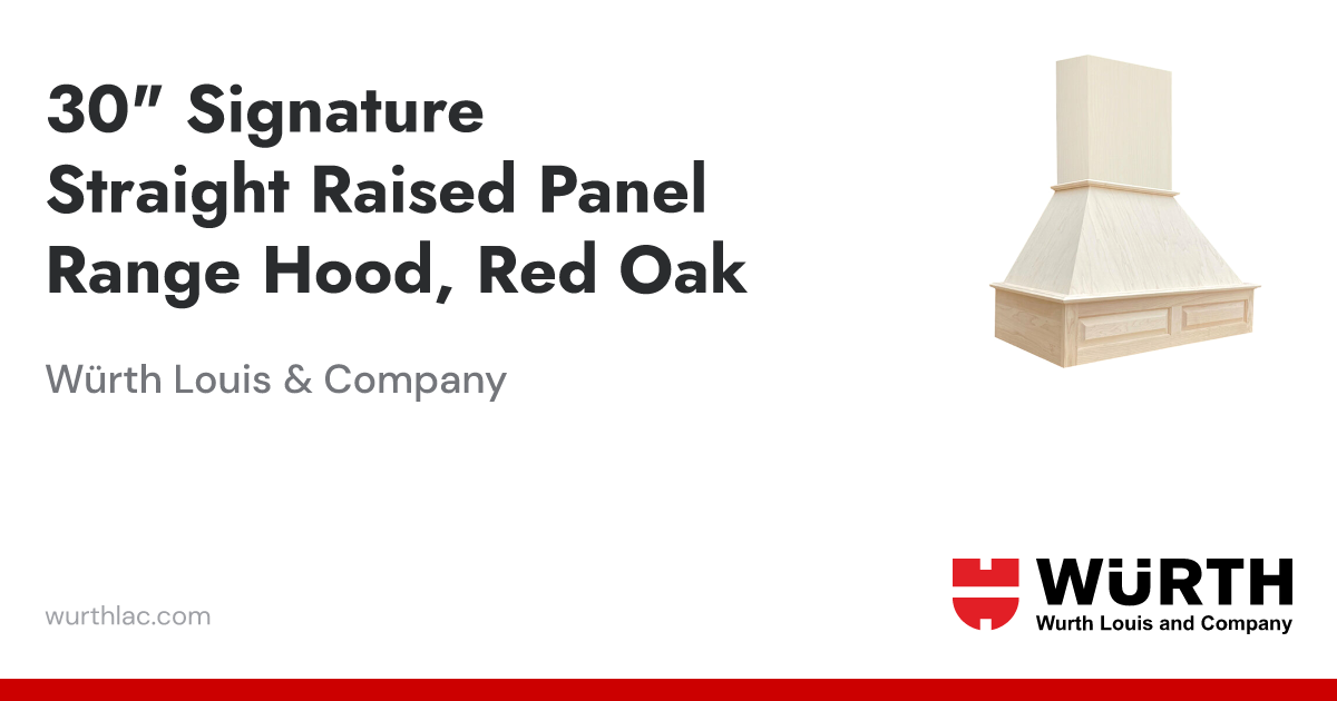 30" Signature Straight Raised Panel Range Hood, Red Oak | Würth Louis ...