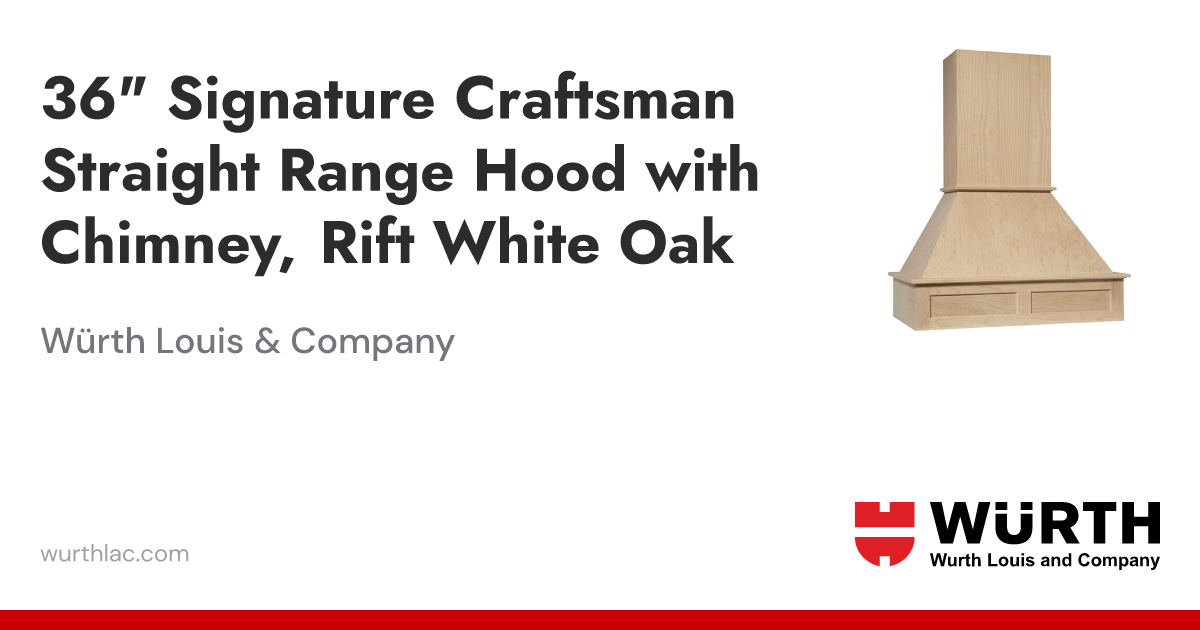 36" Signature Craftsman Straight Range Hood with Chimney, Rift White ...