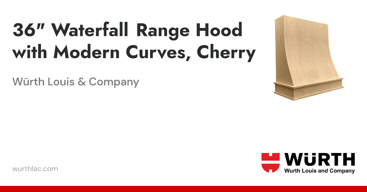 36" Waterfall Range Hood with Modern Curves, Cherry | Würth Louis & Company