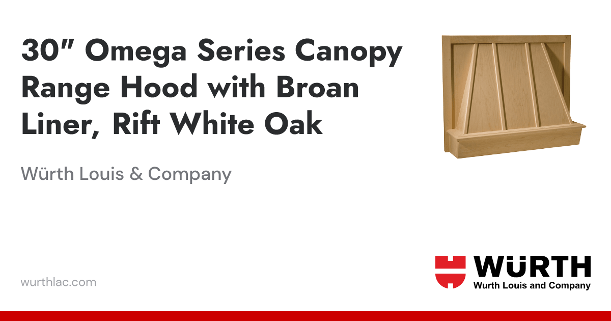30" Omega Series Canopy Range Hood with Broan Liner, Rift White Oak ...