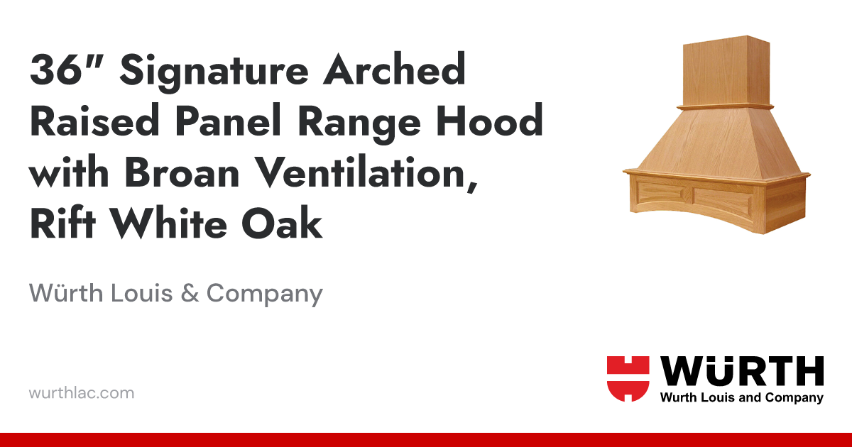 36" Signature Arched Raised Panel Range Hood with Broan Ventilation ...
