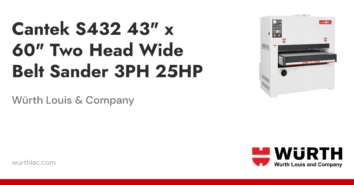 Cantek S432 43" x 60" Two Head Wide Belt Sander 3PH 25HP | Würth Louis & Company