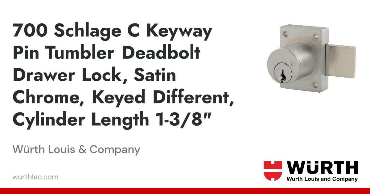 700 Schlage C Keyway Pin Tumbler Deadbolt Drawer Lock, Satin Chrome ...