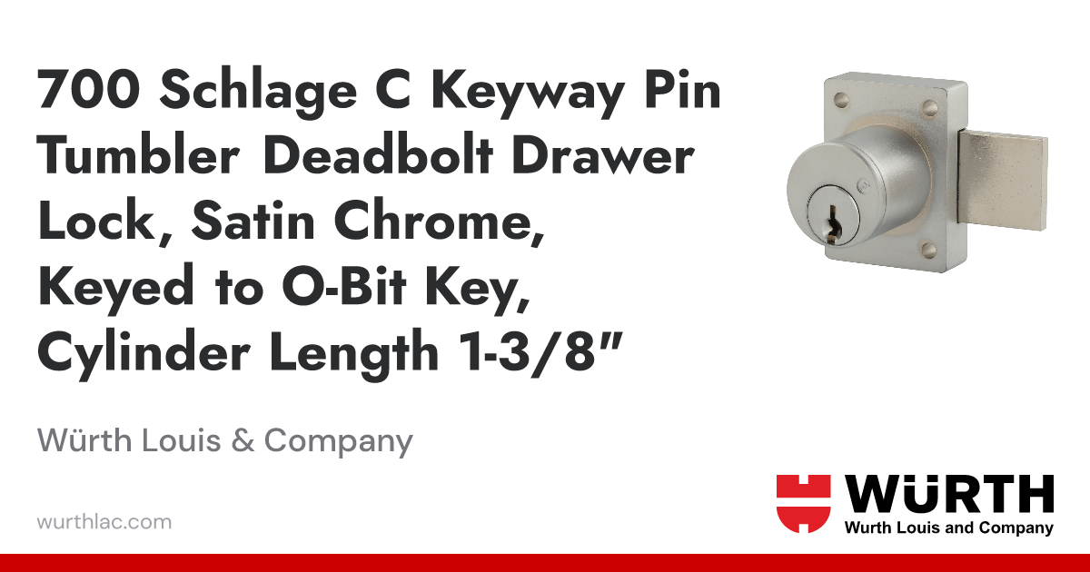 700 Schlage C Keyway Pin Tumbler Deadbolt Drawer Lock, Satin Chrome ...