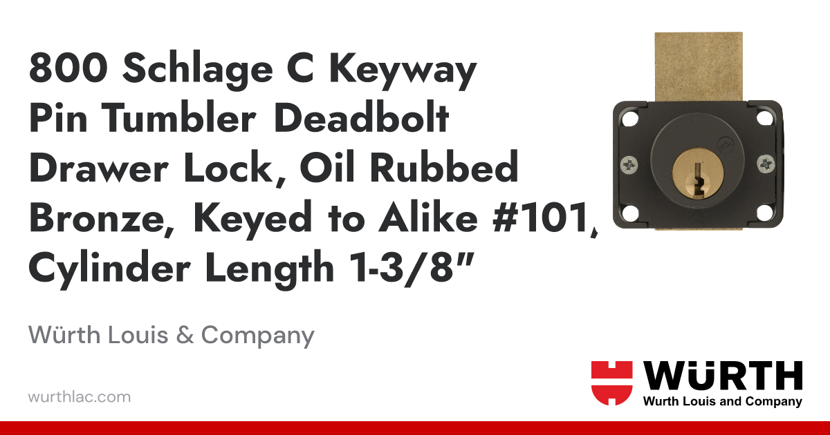 800 Schlage C Keyway Pin Tumbler Deadbolt Drawer Lock, Oil Rubbed ...