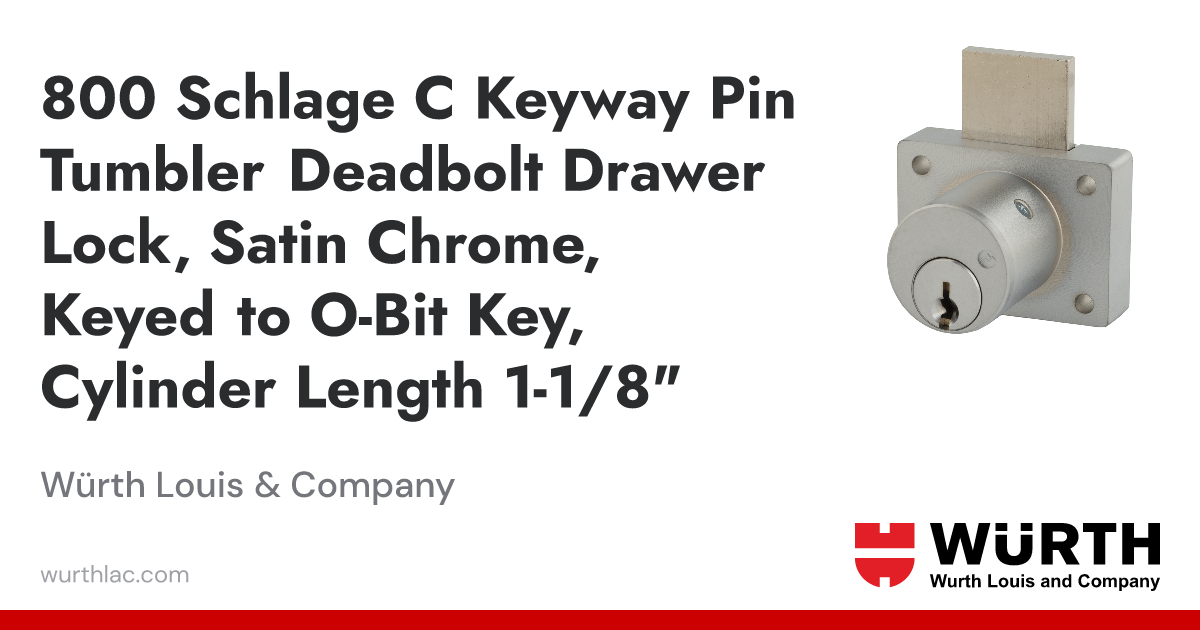 800 Schlage C Keyway Pin Tumbler Deadbolt Drawer Lock, Satin Chrome ...