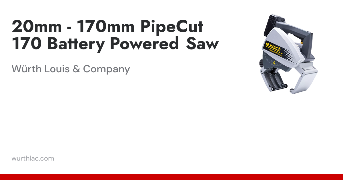 20mm - 170mm PipeCut 170 Battery Powered Saw | Würth Louis & Company