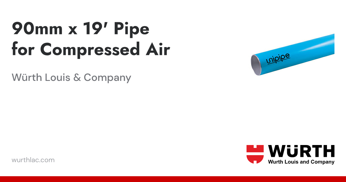 90mm x 19' Pipe for Compressed Air | Würth Louis & Company
