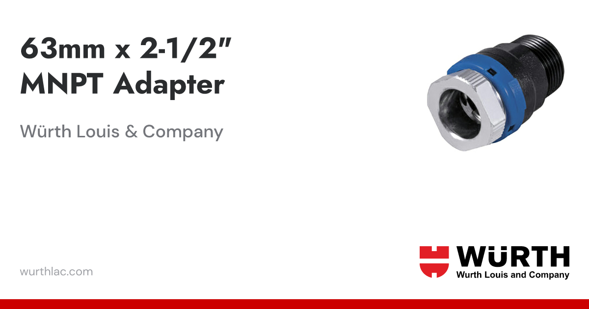 63mm x 2-1/2" MNPT Adapter | Würth Louis & Company