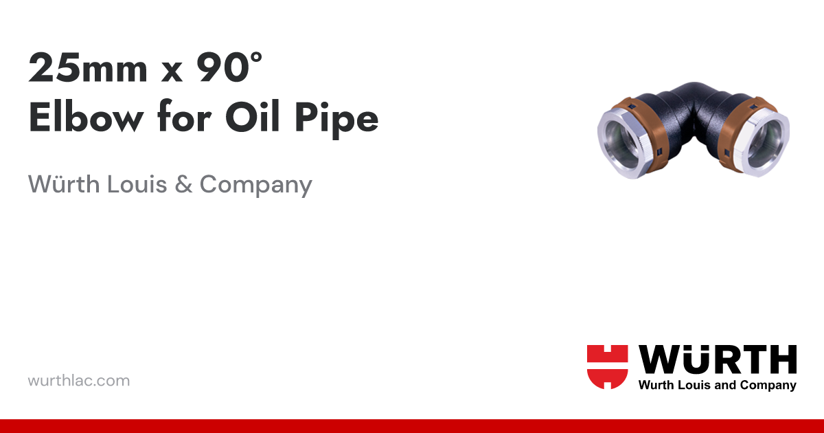 25mm x 90° Elbow for Oil Pipe | Würth Louis & Company