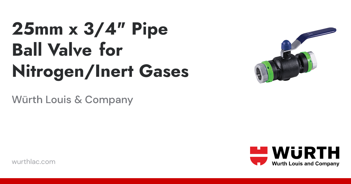 25mm x 3/4" Pipe Ball Valve for Nitrogen/Inert Gases | Würth Louis ...