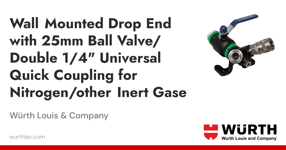 Wall Mounted Drop End with 25mm Ball Valve/Double 1/4" Universal Quick ...