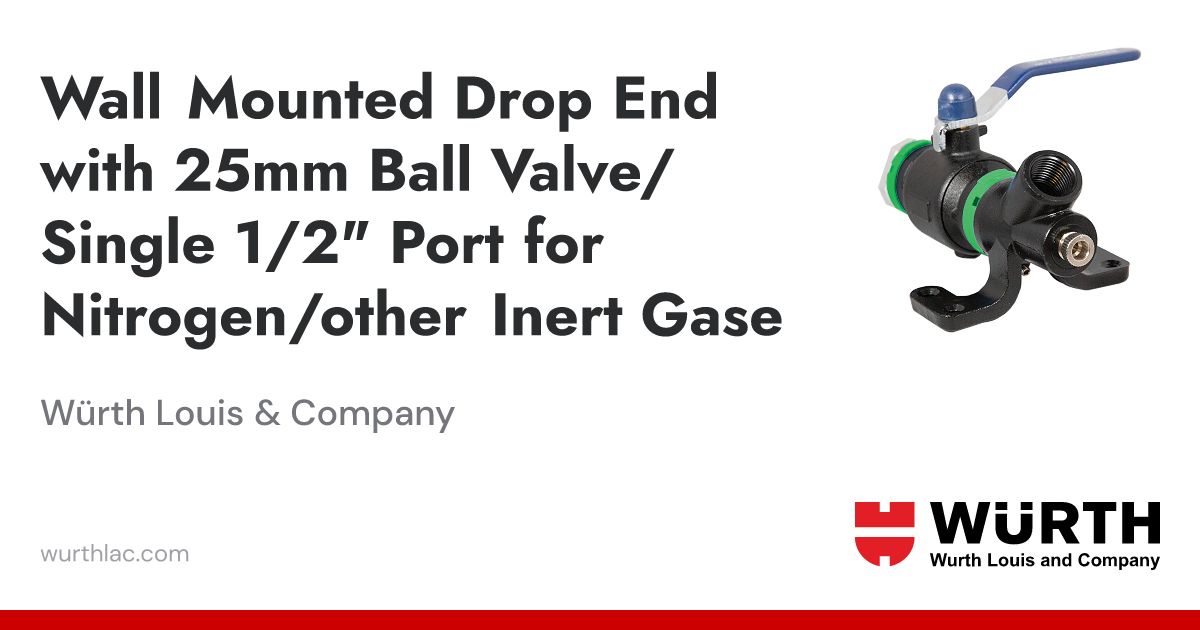 Wall Mounted Drop End with 25mm Ball Valve/Single 1/2" Port for ...