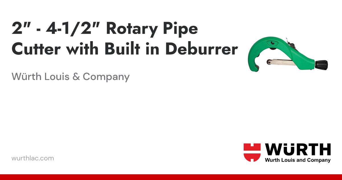 2" - 4-1/2" Rotary Pipe Cutter with Built in Deburrer | Würth Louis ...