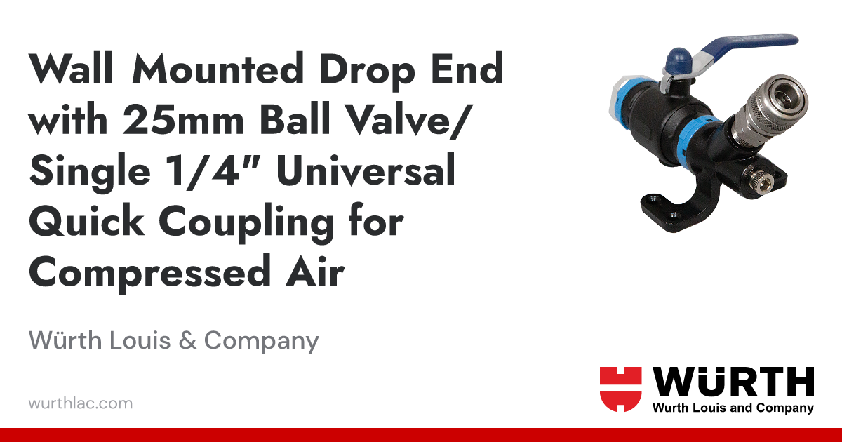 Wall Mounted Drop End with 25mm Ball Valve/Single 1/4" Universal Quick ...
