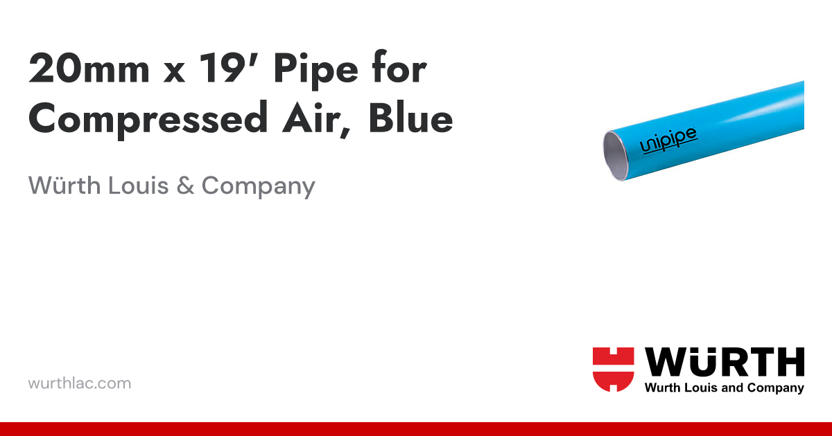 20mm x 19' Pipe for Compressed Air, Blue | Würth Louis & Company